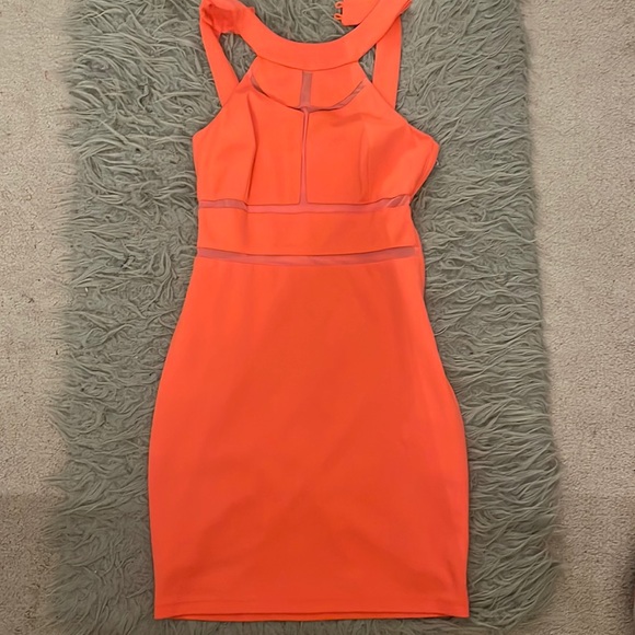 Guess | Dresses | Neon Pink Bodycon Dress | Poshmark